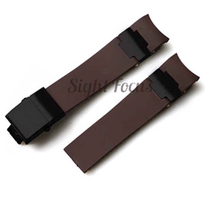 22mm Plain Curved End Waterproof Silicone Rubber Replacement Watch ...