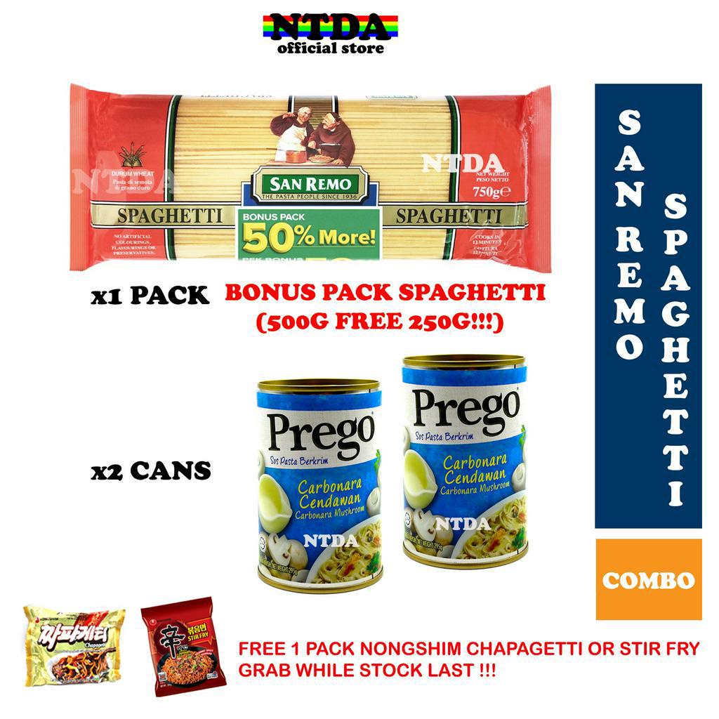 Prego Pasta Sauce with San Remo Spaghetti (BONUS PACK - 750G) Set ...