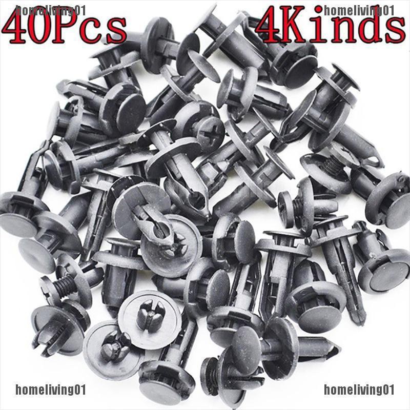 40Pcs Car Plastic Rivet Bumper Fender Retainer Fastener Mud Flaps Push ...