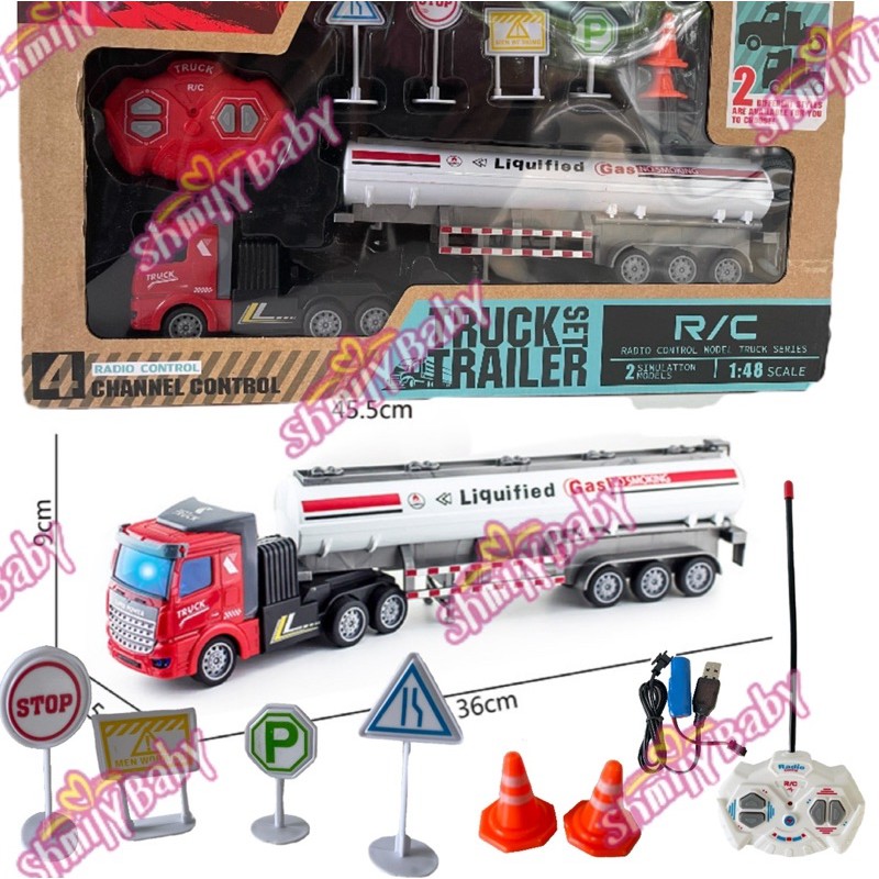 Remote Control Cargo Container Oil Tank Truck with Light RC Lorry 4 ...