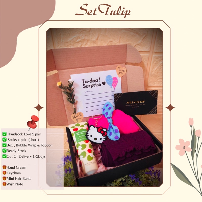 🔥🎁🎉 ️ ️ GIFT BOX HANDSOCK & STOKIN SET TULIP🎁🎉🔥 | Shopee Malaysia
