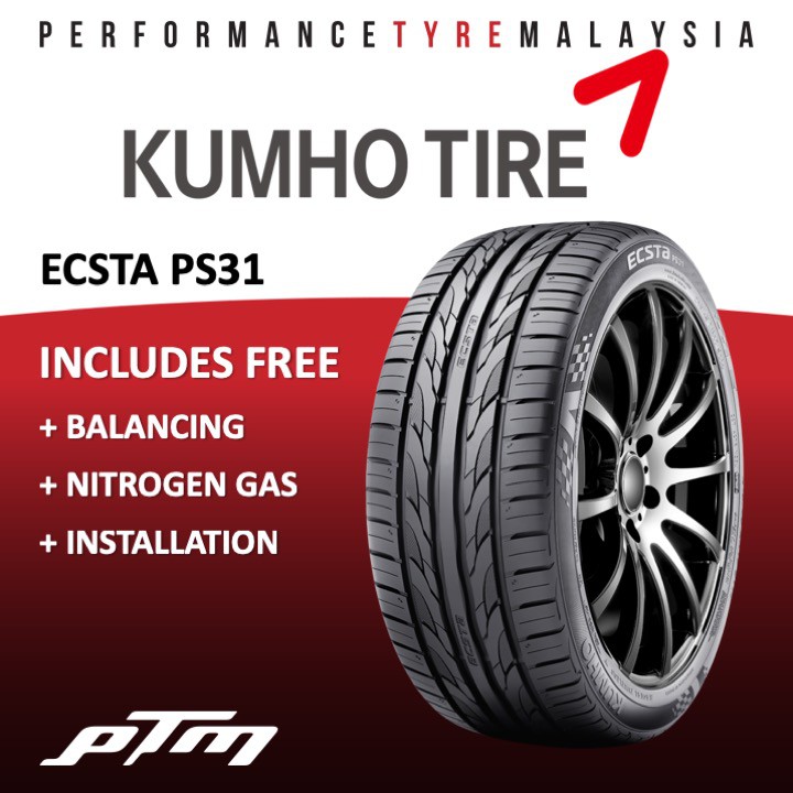 195/55R15 Kumho Ecsta PS31 Tyre (INSTALLATION & DELIVERY) TAYAR TIRE | Shopee Malaysia