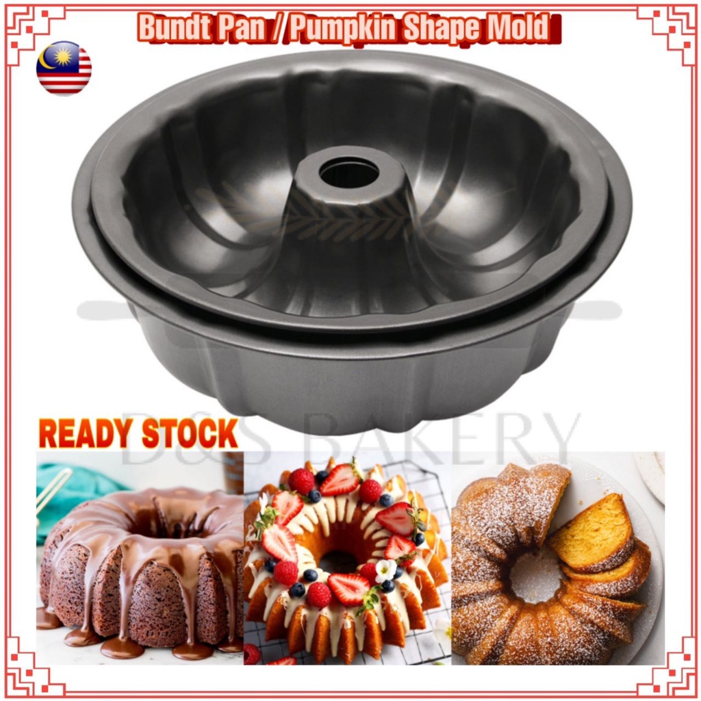 🇲🇾 D&S 9.5/10 inches (24/26cm) Non-stick Bundt Cake Mold Pumpkin Mould ...
