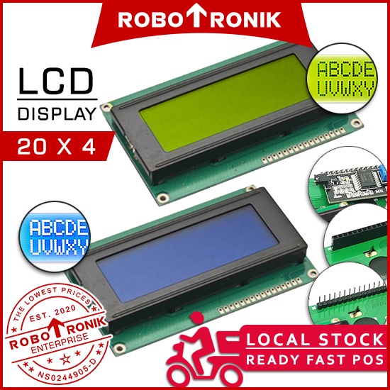 Arduino Raspberry LCD 20x4 w Backlight (Serial Parallel Interface ...