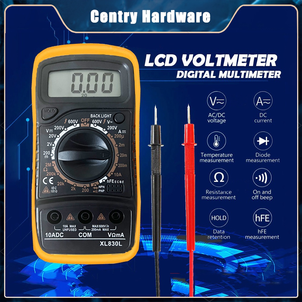 XL830L Pocket Digital Multimeter Voltage Tester Home Measuring Tools ...