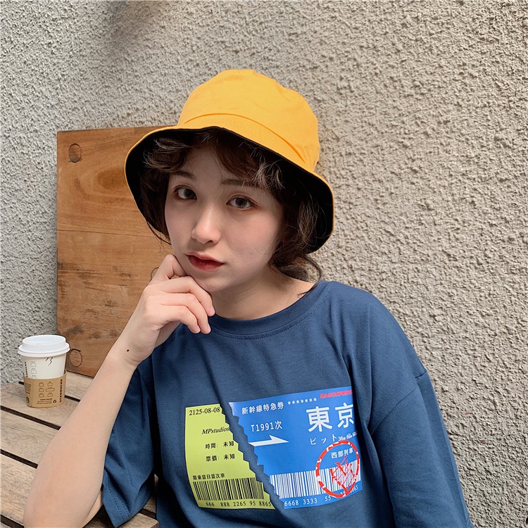 Double Sided Flipped Cap Bucket Hat Unisex Women Men Fashion Bob Caps ...