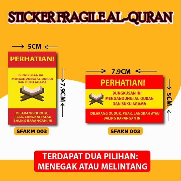 🔥READYSTOCK 🔥 [BUY 10 + 2] STICKER FRAGILE AL-QURAN & KITAB KUNING /AL ...