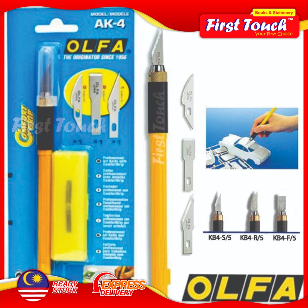 OLFA AK-4 Professional Art Knife with ComfortGrip Cutter Made in Japan Precision Knife Cutter ...