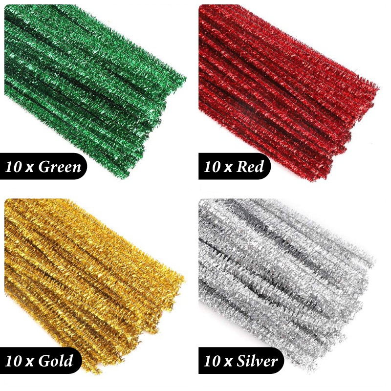 LTH 1443 Filament Tie Pipe Cleaner Metallic Shiny Colour DIY Arts ...