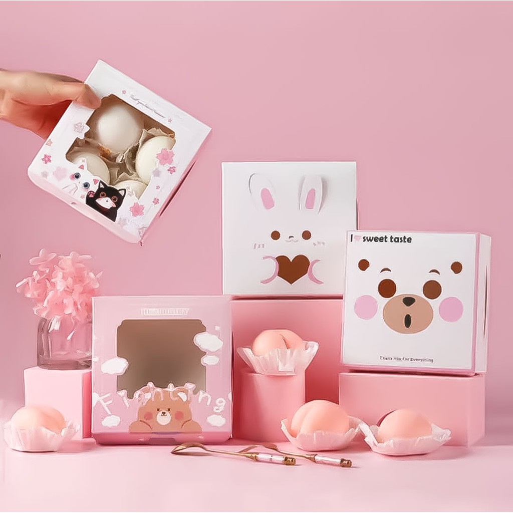 🔥[READY STOCK] 4 Cavity MOONCAKE BOX MUTLI PURPOSE CAKE BOX / KOTAK KEK ...