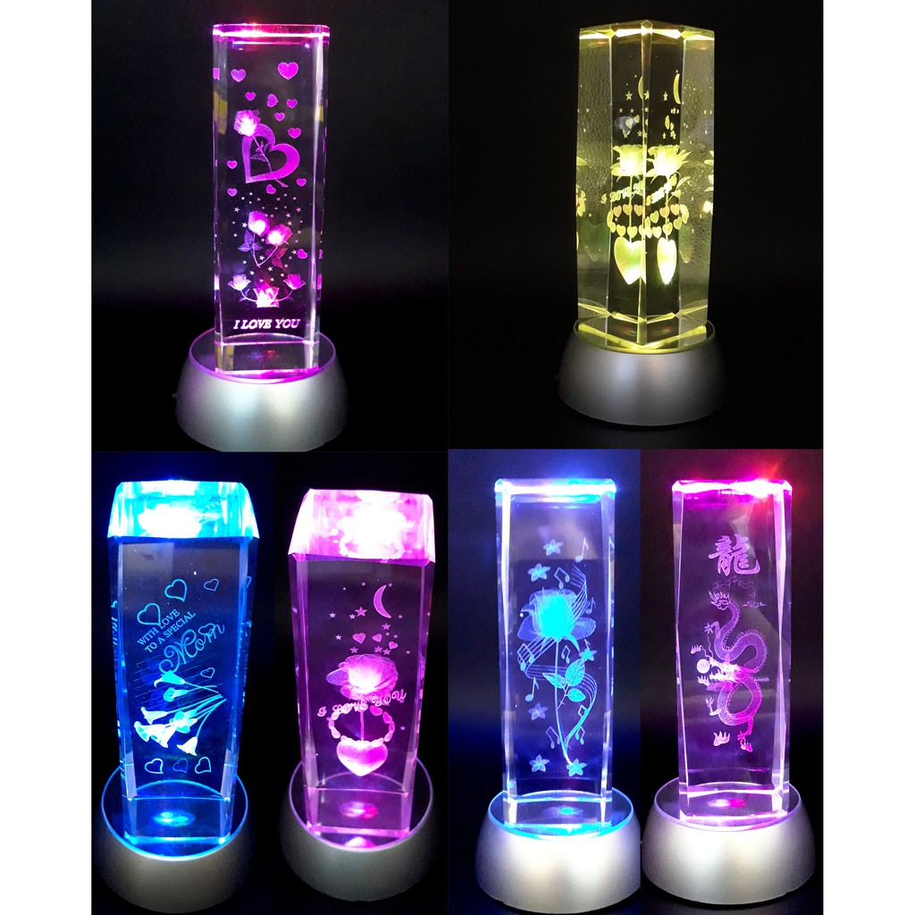 3D LASER CRYSTAL /CRYSTAL SET Gift For Happy Birthday/Happy Mother ...