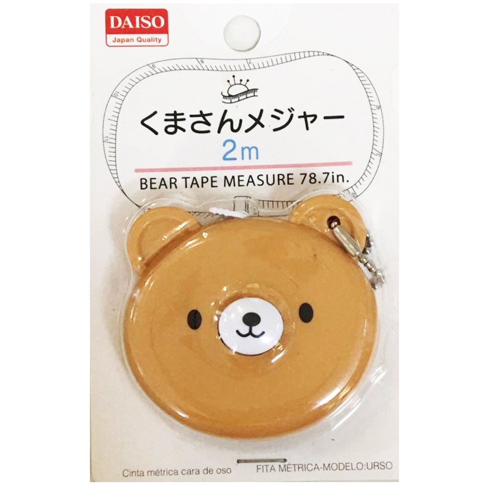Daiso Soft Bear Tape Measure with Ball Chain 2 Metre Sewing Craft Kids ...