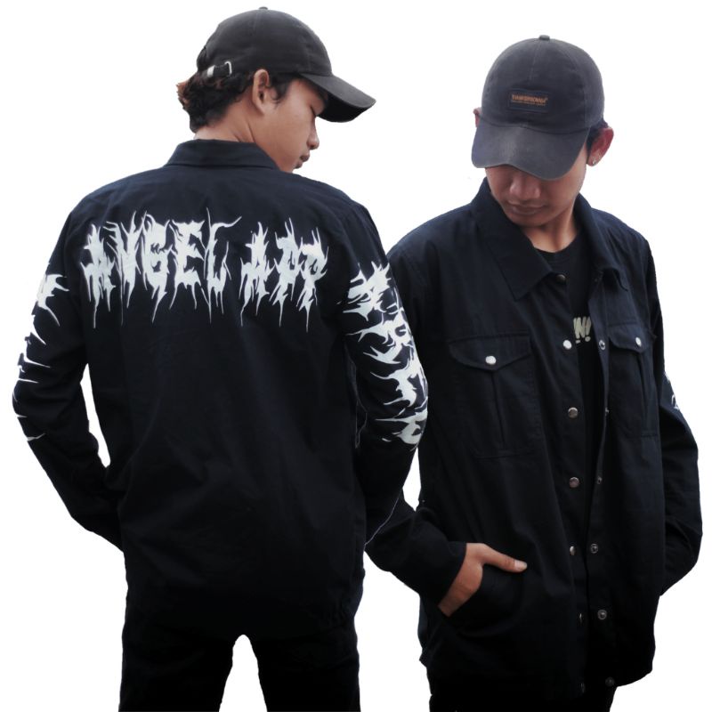 Semi Parka Jacket Men Trucker Casual Canvas Size M L XL XXL | Shopee ...