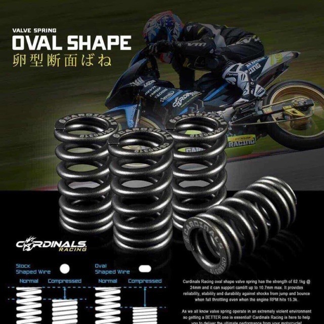 ( Y16/NVX/ R15/ MT15 ) Cardinals racing oval shape valve spring oval spring ( OS1 & OS2 & OS3 ...