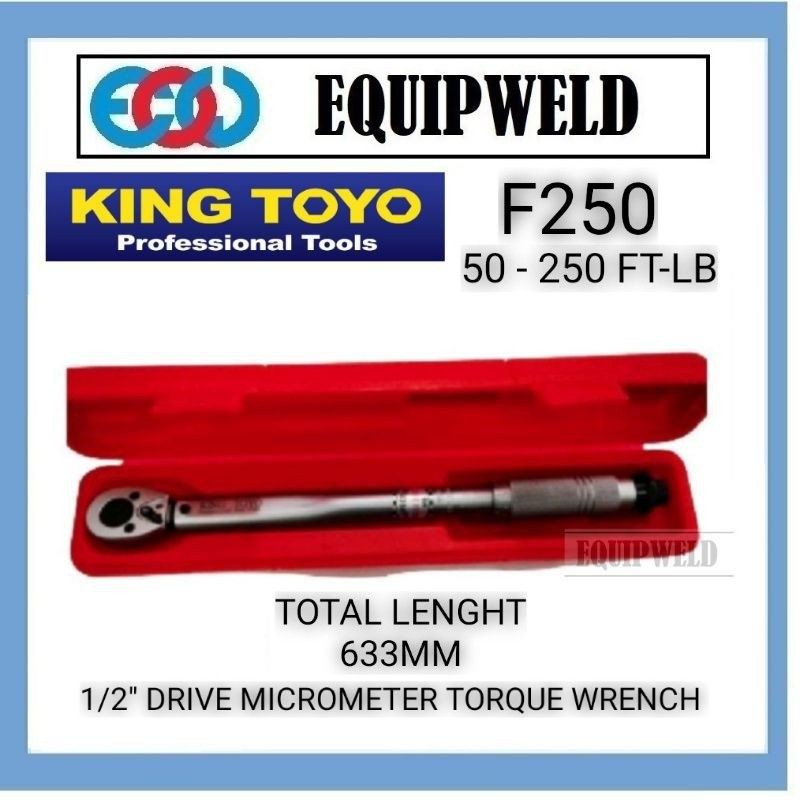 KING TOYO KTMTW-F250 1/2"DRIVE MICROMETER TORQUE WRENCH (RACHET TYPE ...