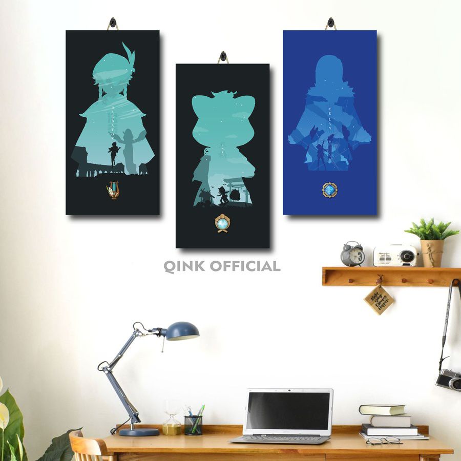 HIASAN DINDING Genshin IMPACT WALLPAPER GAME Wall Decoration 15X30 ...