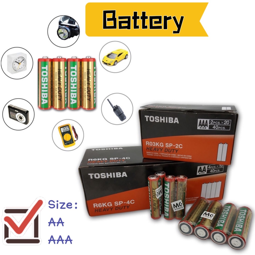 Toshiba AA & AAA Heavy Duty 1.5V Battery Toshiba Heavy Duty Battery AA ...