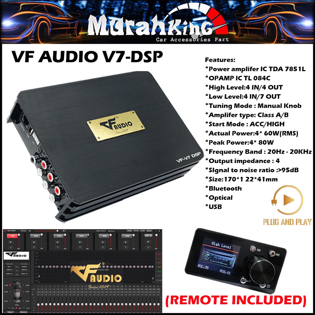 VF Audio V7 31 Band DSP Power Amplifier Universal Car Amplifier Digital ...