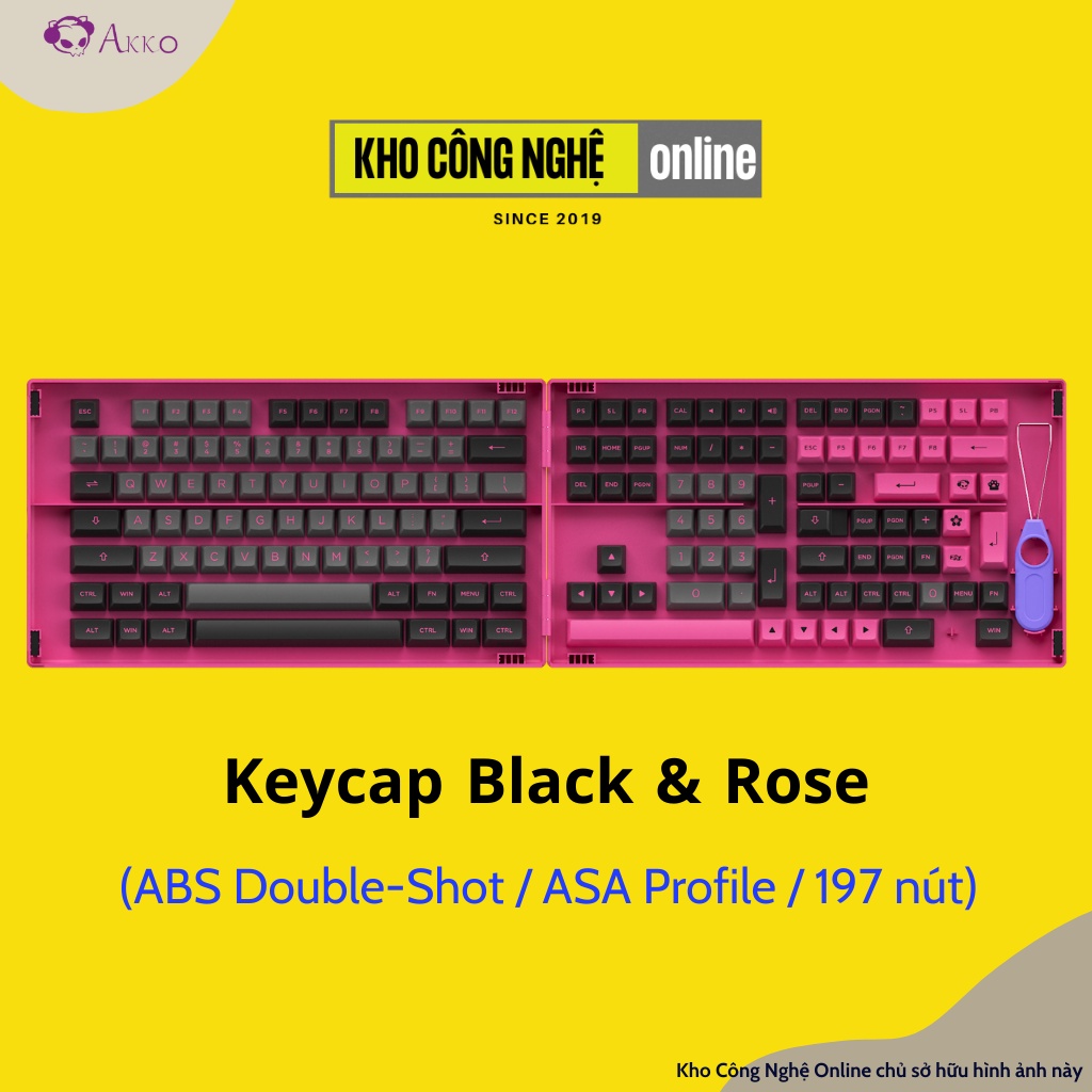 Keycap Set For Akko Black and Rose Mechanical Keyboard (PBT Double-Shot ...