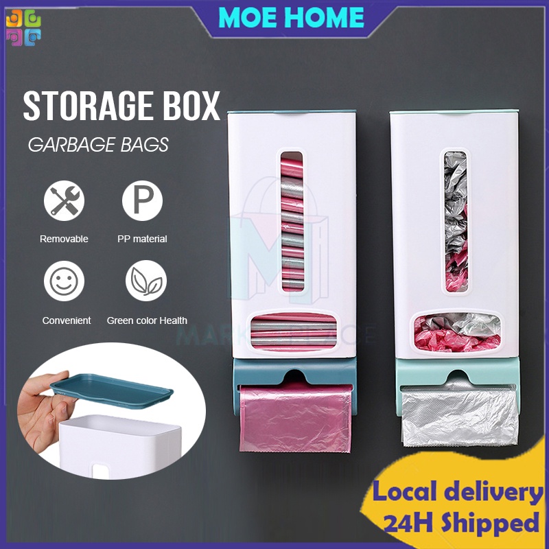 Garbage Bag Storage Box Wall-mount Plastic Bag Extraction Box Trash Bag ...