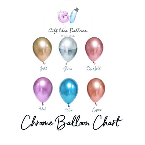 Balloon 12 inch Chrome Metal color /Party / Birthday / Celerbration ...