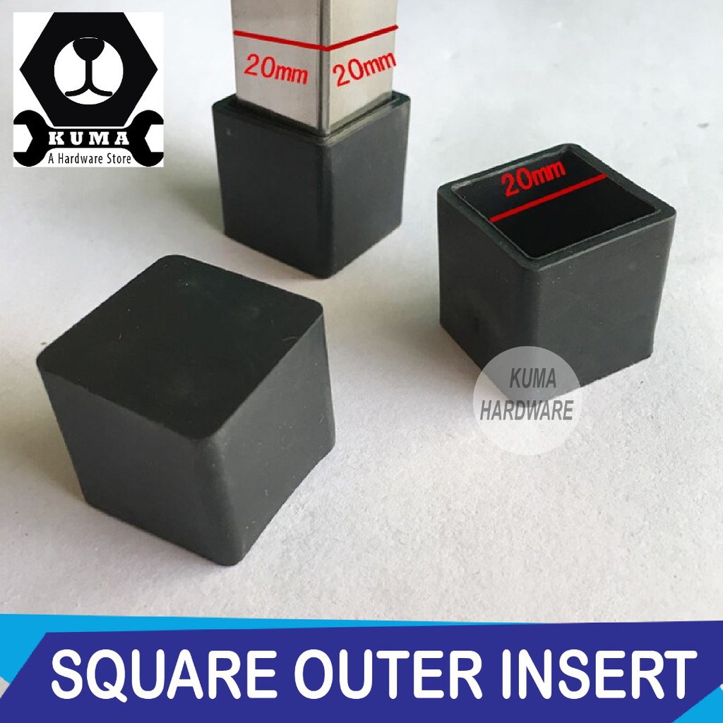 RUBBER SQUARE OUTER INSERT RUBBER BLACK CHAIR LEG | Shopee Malaysia