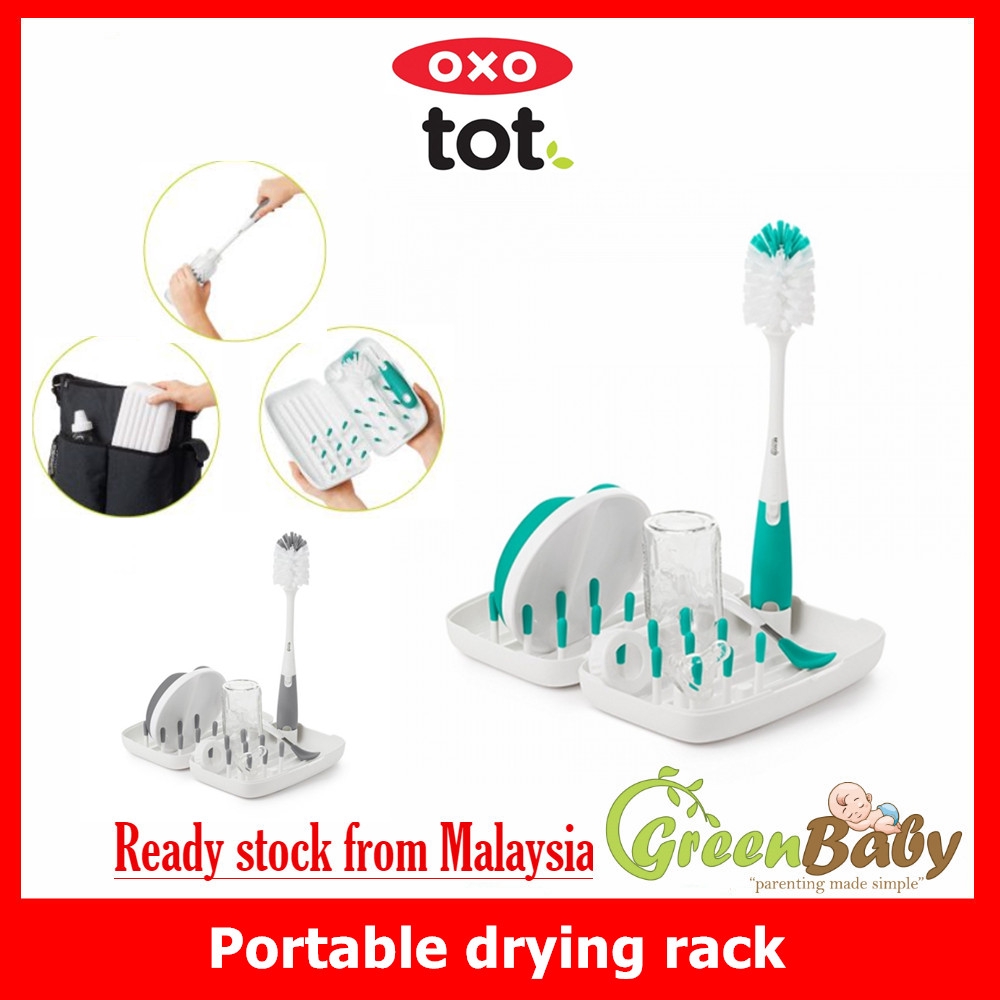 Oxo Tot On-the-Go Drying Rack Silicone Bottle Brush Autumnz Bottle ...