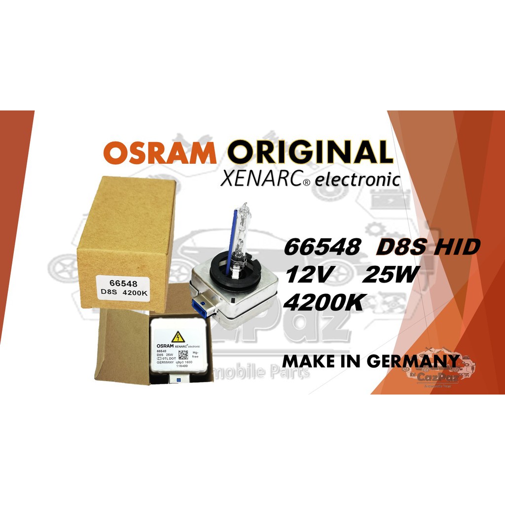 Osram Original XENARC electronic Light Bulb (66548) D8S HID 12V 25W 4200K | Shopee Malaysia