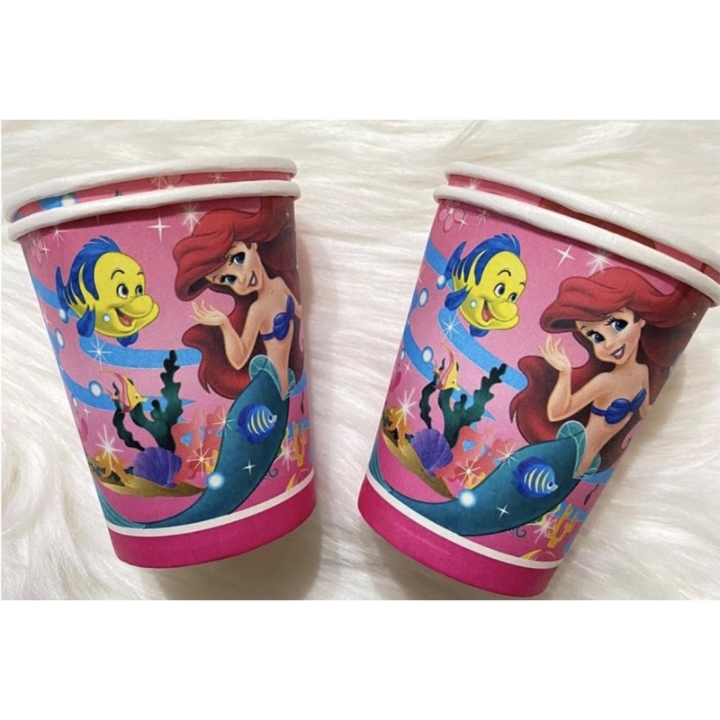 disposable paper cups little mermaid theme party Under the sea Ariel 25 ...