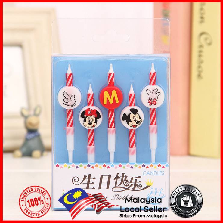 Cartoon Birthday Candle (Mickey Minnie) | Shopee Malaysia