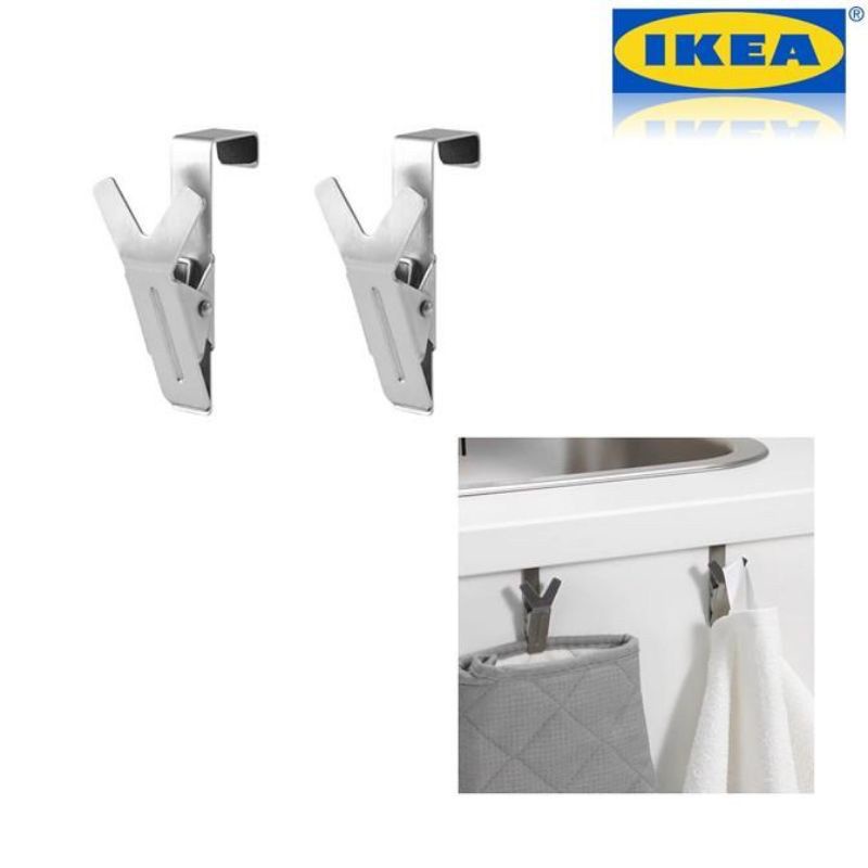 [𝑹𝑬𝑨𝑫𝒀𝑺𝑻𝑶𝑲]ORIGINAL IKEA KLUNSA 1PAIR CLIPPER STAINLESS STEEL HANGER ...