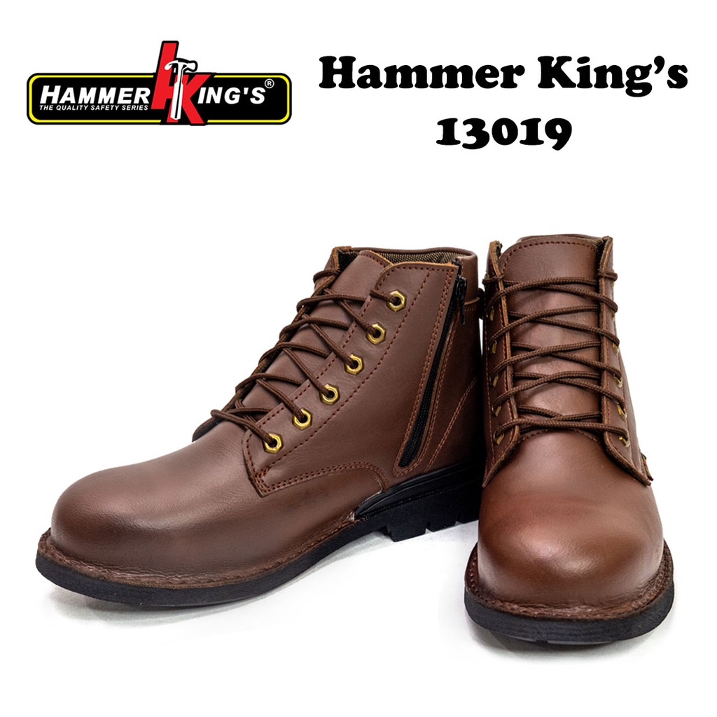 Hammer King 13019 Brown High-Cut Boot (Laced & Zipper) | Shopee Malaysia