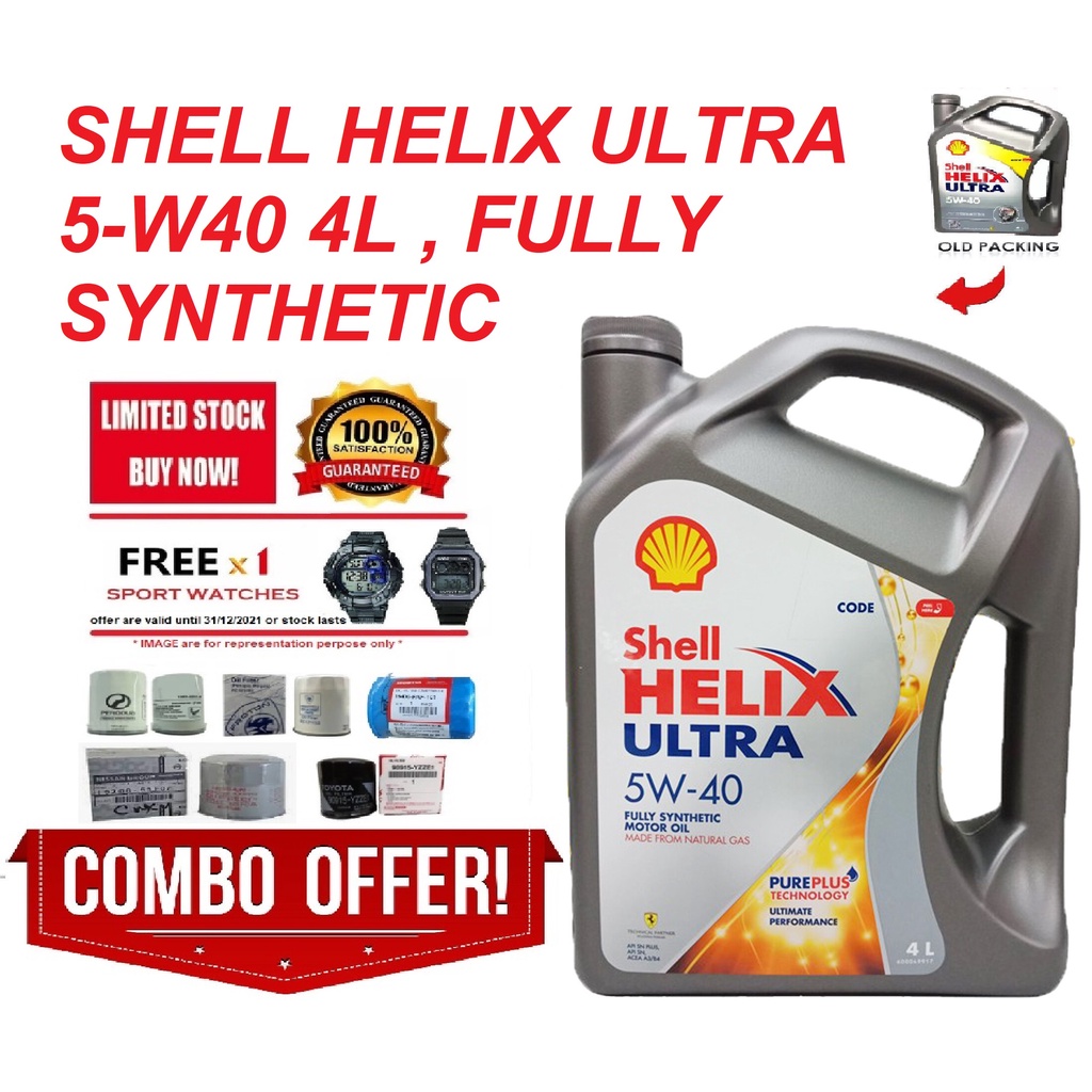 FREE GIFT WATCH COMBO PACKAGE / Shell Helix Ultra Fully Synthetic 5W40 ...