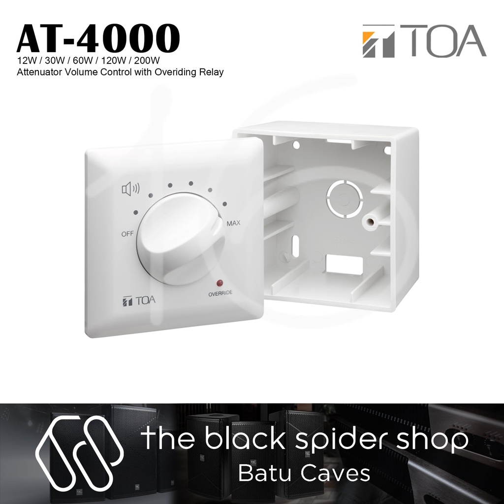 TOA Volume Control Attenuator 12W / 30W / 60W / 120W / 200W (AT-4012 / AT-4030 / AT-4060 / AT ...