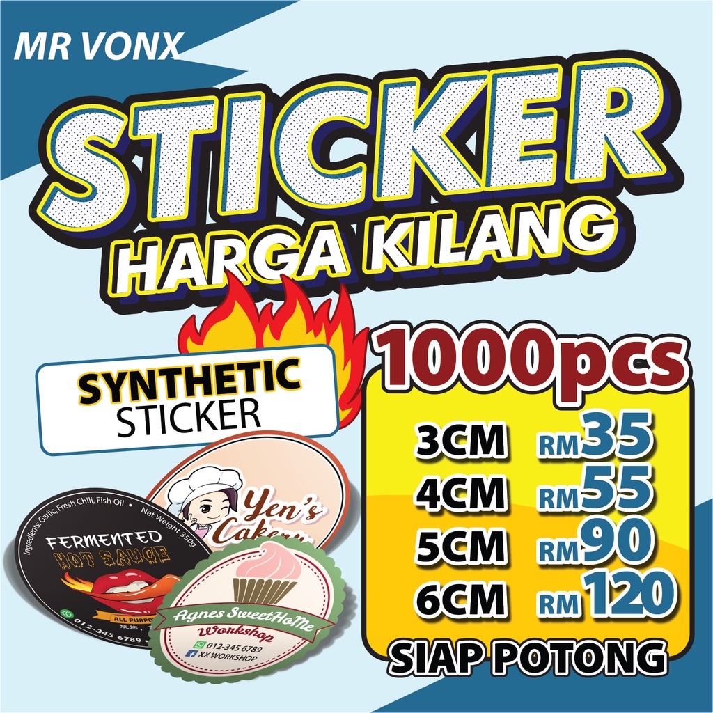 ️1000pcs ️STICKER PRODUK MURAH | HARGA KILANG | READY STOCK | STICKER ...