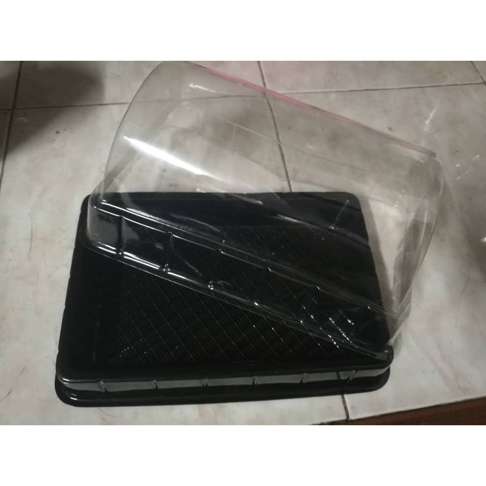 10 pcs LPM-14 Plastic Container Rectangle Black Base Disposable Clear ...