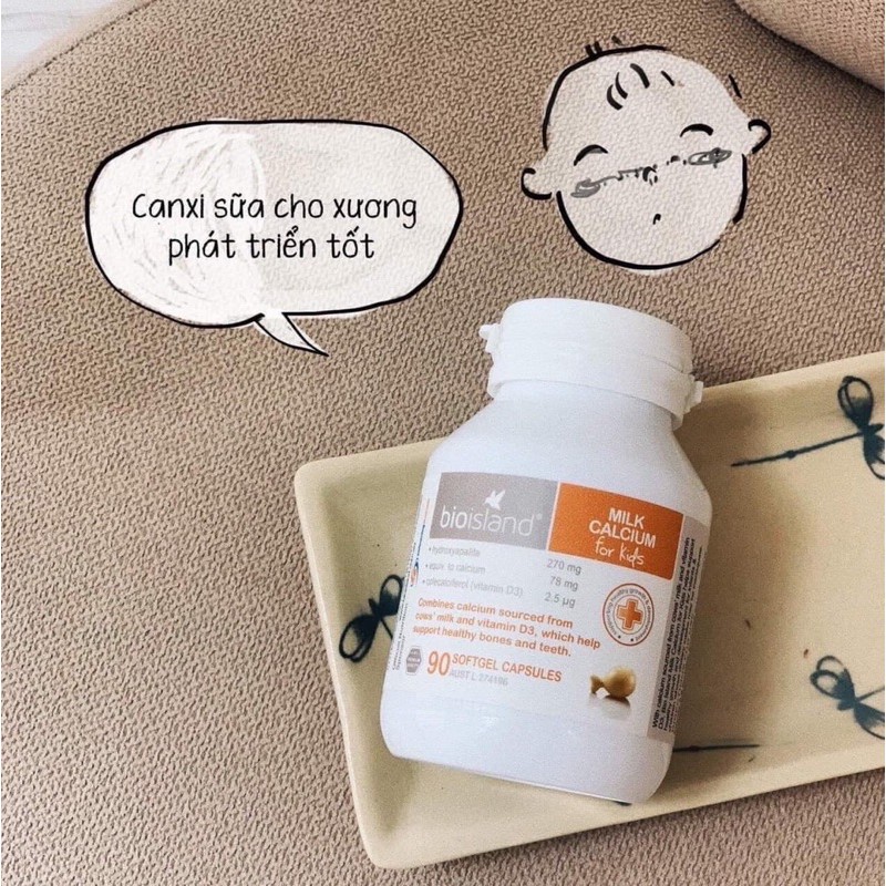 Australian Milk Calcium Supplement Bio Island Milk Calcium Kids 90 ...