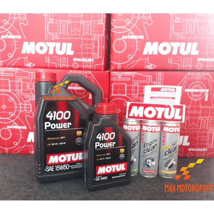 (5L / 5 LITRE) MOTUL 4100 POWER 15W50 (4+1 LITRE) SEMI SYNTHETIC ENGINE ...