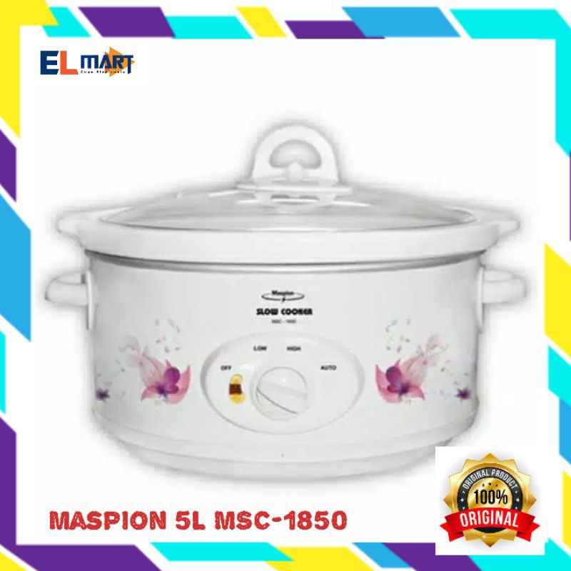 Slow Cooker 5 Liter Ceramic MASPION MSC 1850 - MSC1850 Slow Cooker 5L ...