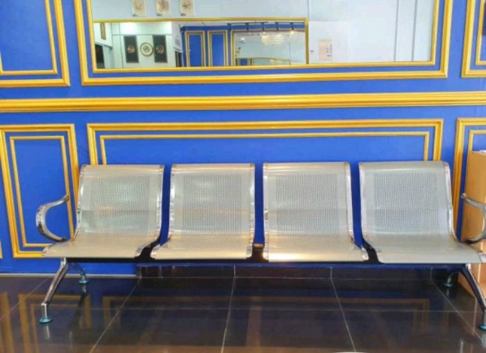 Steel Metal Link Chair 3 4 5 Seater Kerusi Public Waiting Room Pejabat ...