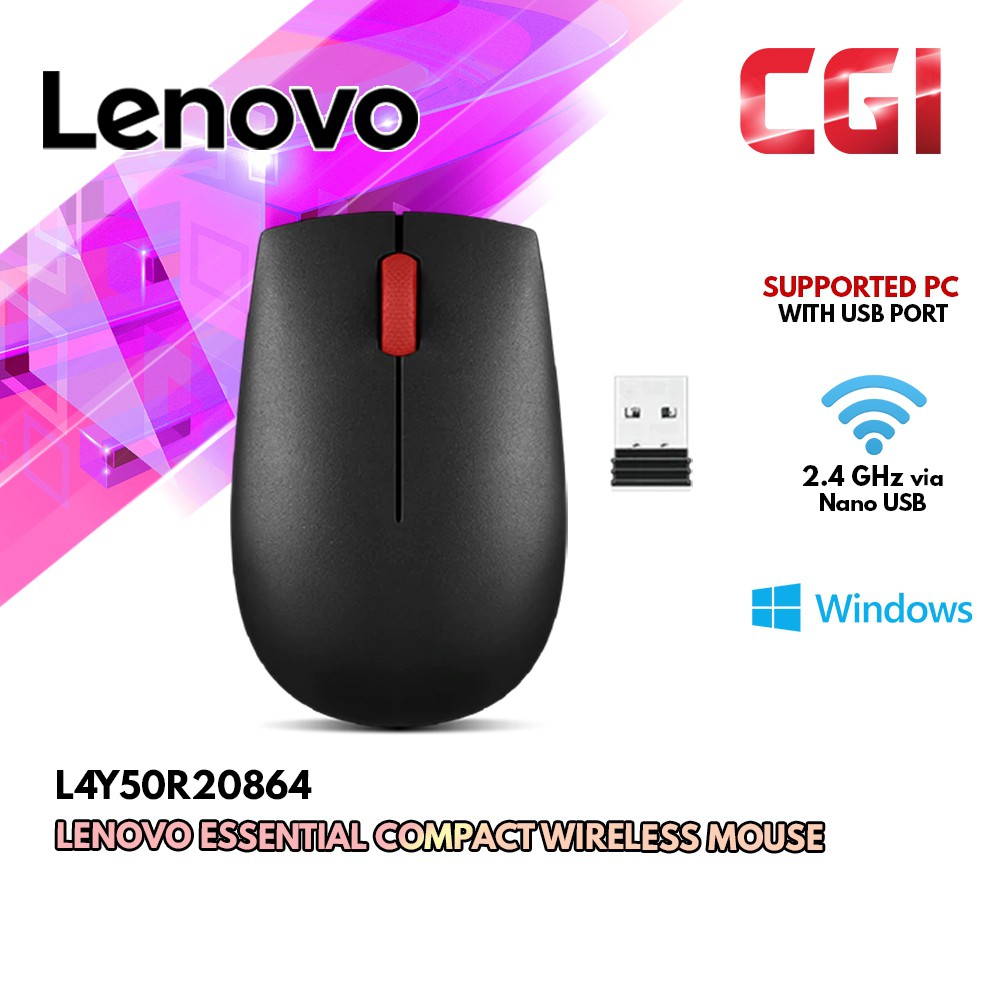 Lenovo Essential Compact Wireless Mouse (4Y50R20864) | Shopee Malaysia