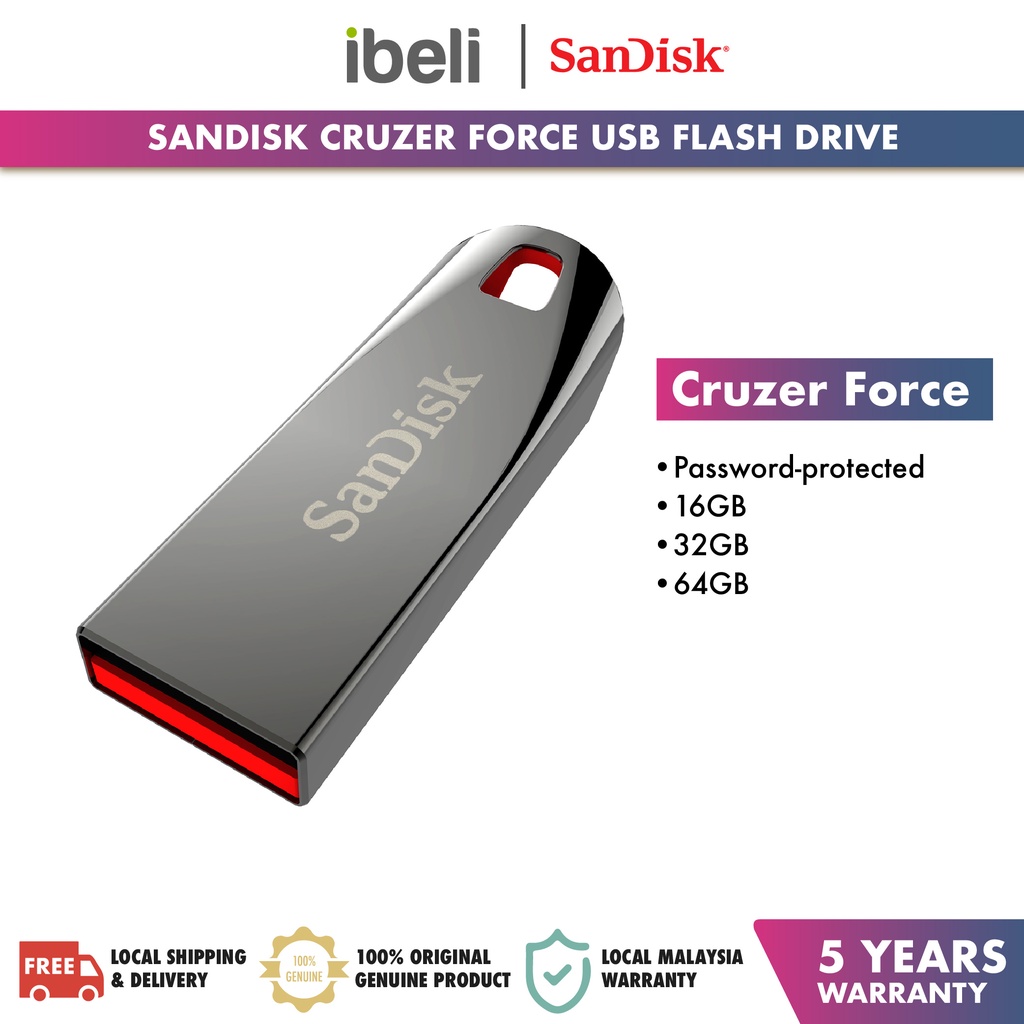 Sandisk Cruzer Force Metal CZ71/Cruzer Fit CZ33 USB Flash Drive ...