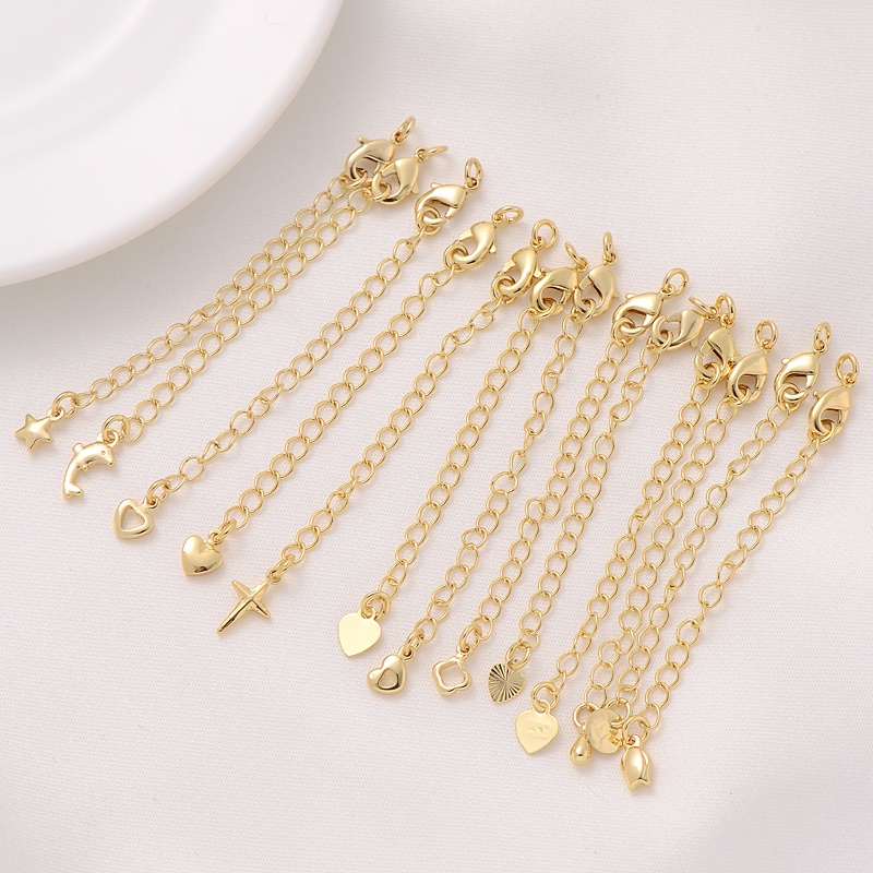 Extension Chain Tail Chain diy 18K Copper Clad Gold Color Retention ...