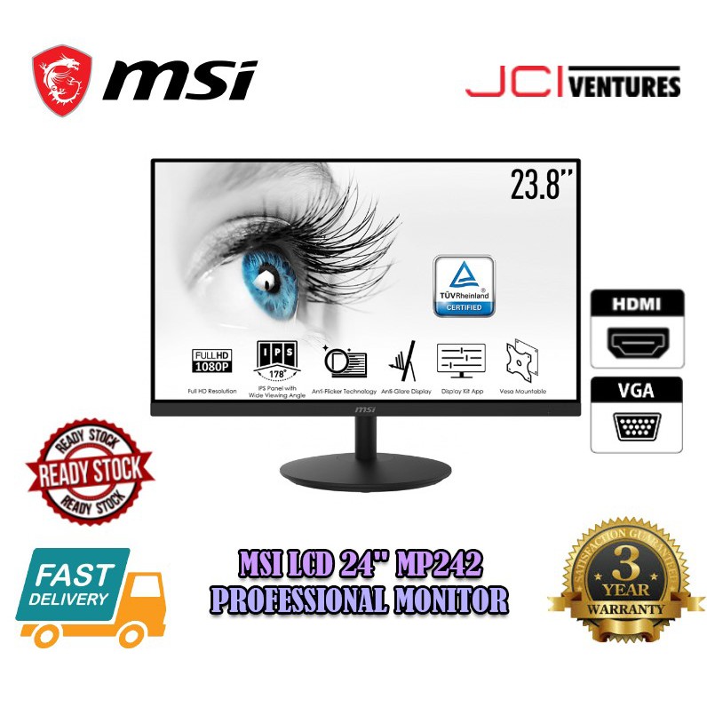 MSI LCD MP242 Professional Monitor 75Hz, 5Ms, IPS (24'') | Shopee Malaysia