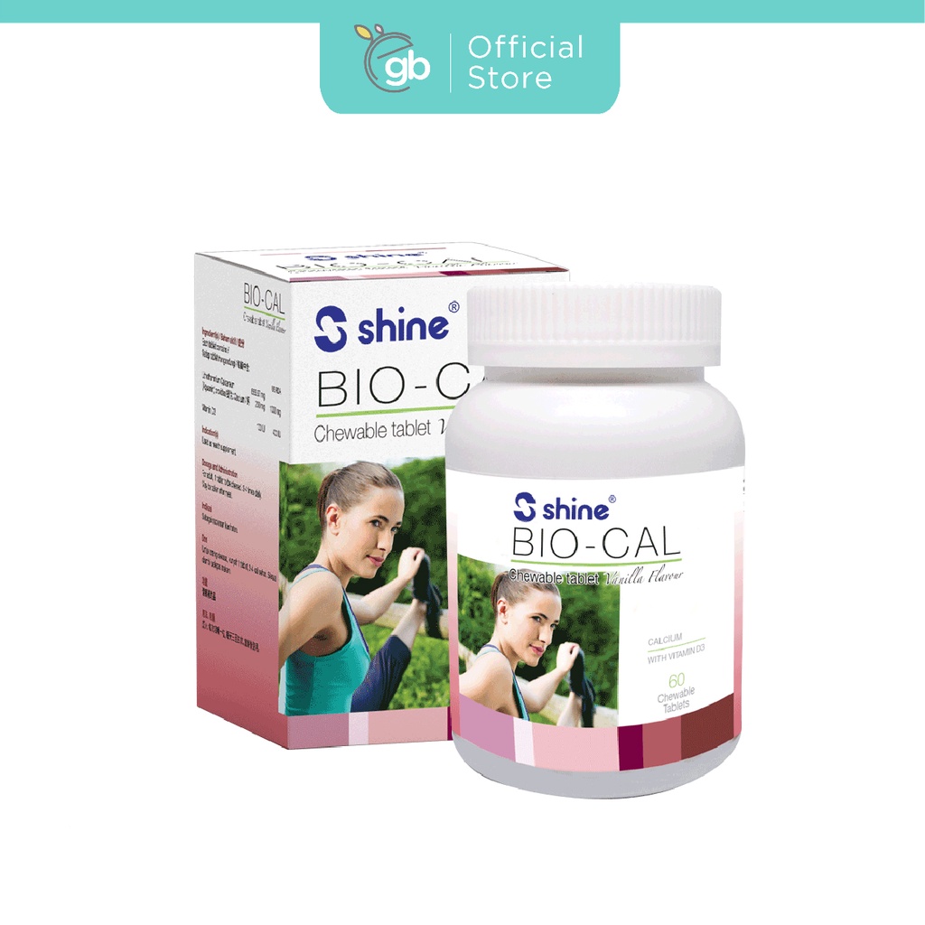 Shine Bio-Cal Natural Seaweed Calcium Chewable Tablet - Vanilla Flavour ...