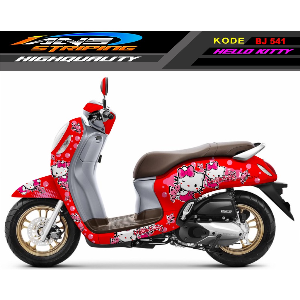 Decal STICKER HONDA SCOOPY FULL BODY MOTORCYCLE / SCOOPY HELLO KITTY ...