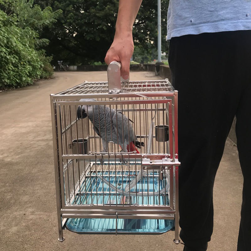 Ready Stock Stainless Steel Parrot Portable cage Parrot out cage ...