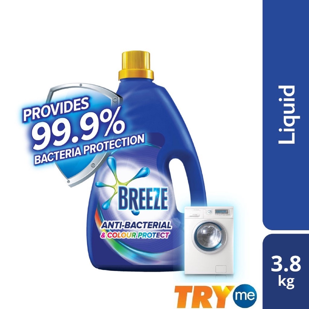 Breeze Liquid Detergent Anti-bacterial & Colour Protect 3.8kg | Shopee ...