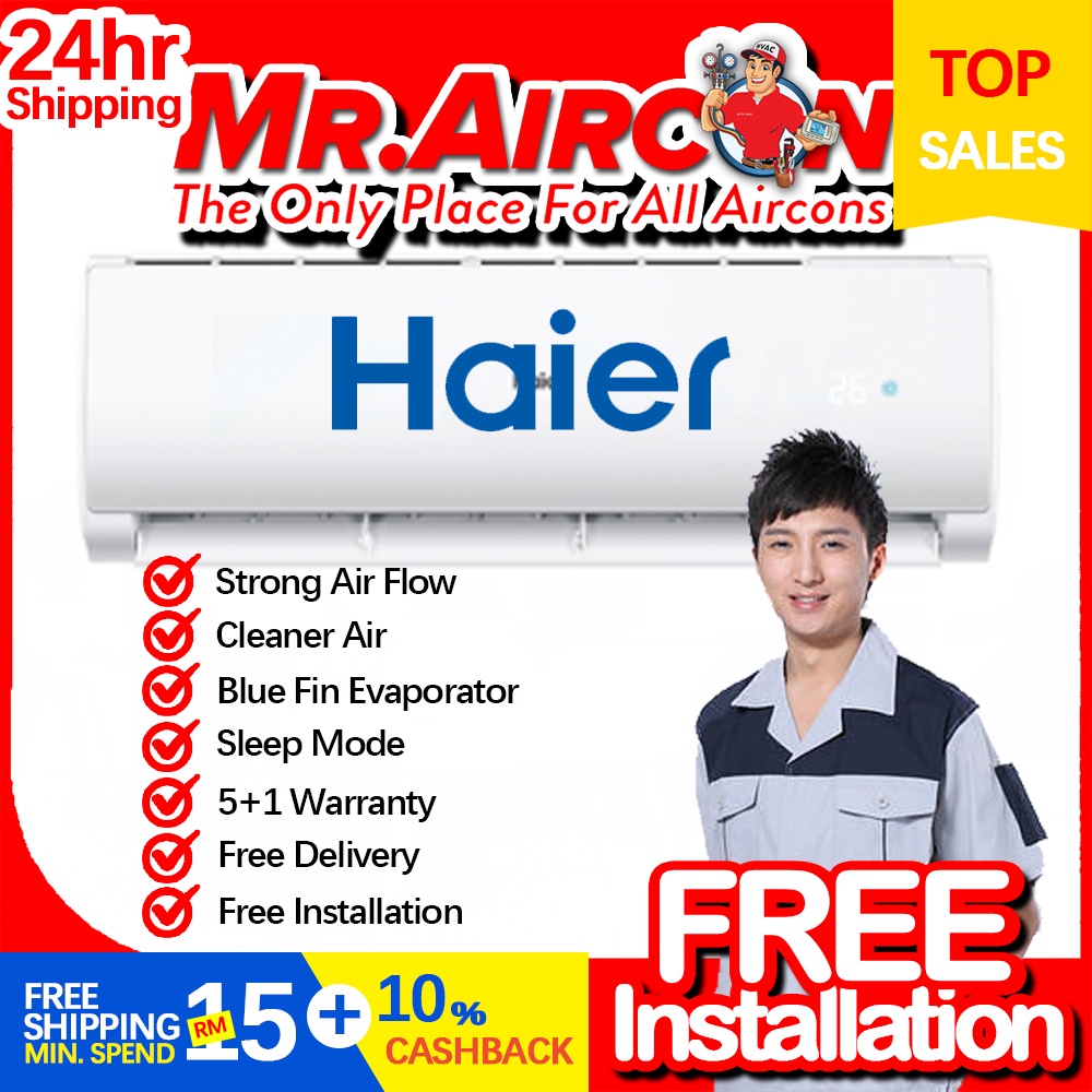 HAIER R32 Inverter 1HP 1.5HP 2.0HP Air Conditioner Mr Aircon Aircond ...