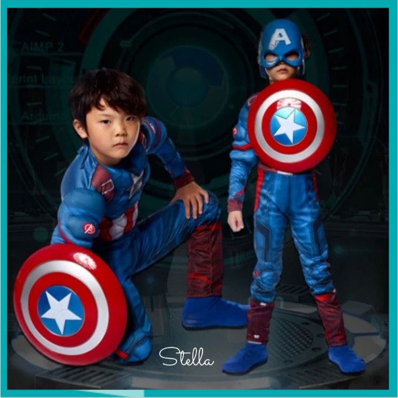 Marvel children's costume CAPTAIN AMERICA Full Set (mask and shield ...